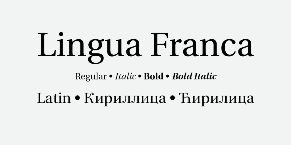 Lingua Franca by Andreas Nolda | Local Fonts