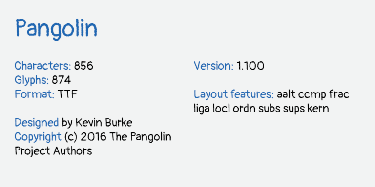 Pangolin font by Kevin Burke | Local Fonts